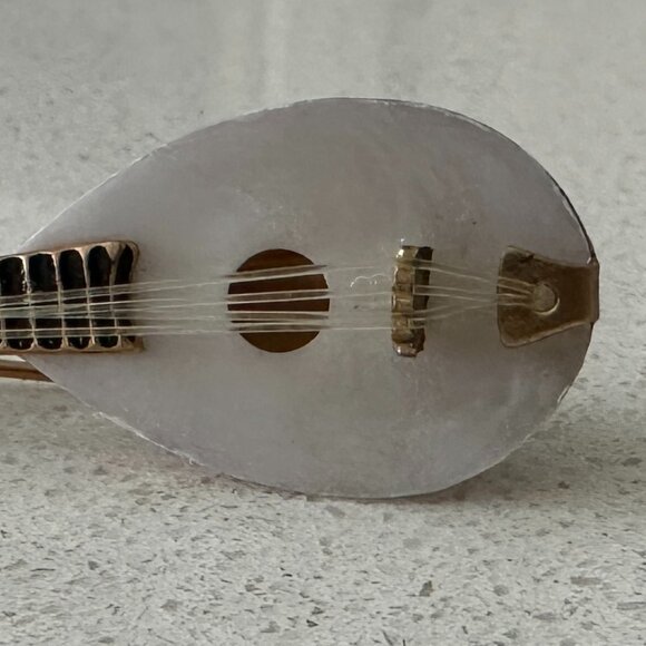 Vintage | Jewelry | Miniature Mandolin Brooch Mother Of Pearl | Poshmark